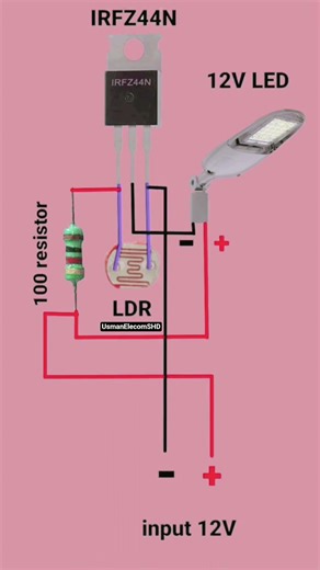 Automatic Night Light Using MOSFET IRFZ44N & LDR | Smart Light Sensor Circuit #lumenier #lightband