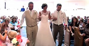 Bride paralyzed in crash learns to walk down the aisle for wedding