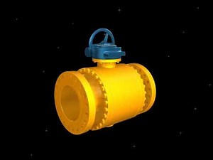 Trunnion ball valve animation
