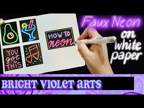 Make Faux Neon Signs on White Paper | Easy Bullet Journal DIY Glow Lettering