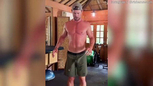 Fans go wild over bulge in Chris Hemsworth's workout video