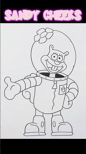 How To Draw Sandy Cheeks | SpongeBob SquarePants #shorts #drawing #art #sandycheeks