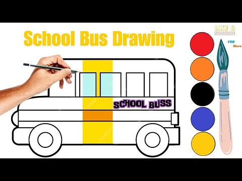 BUS DRAWING | HOW TO DRAW BUS | STEP BY STEP | DRAW A BUS | HOW TO DRAW A SCHOOL BUS | SCHOOL BUS