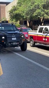 Alex Jones' InfoWars vehicle tried moving through the crowd of protesters in downtown Austin today. Video: KUT's Claire McInerny | KUT Austin