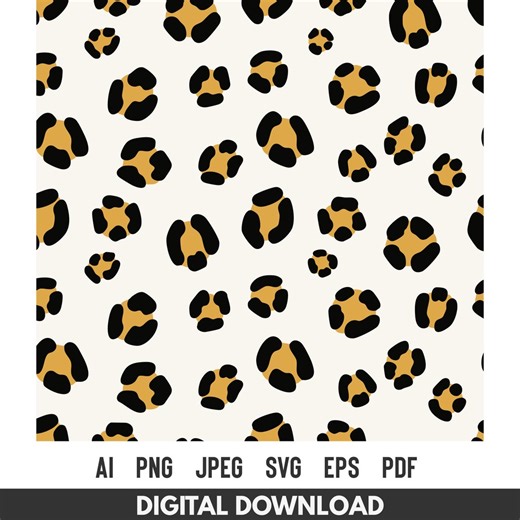 Leopard Print SVG – Animal Pattern Cut File for Cricut Silhouette - Etsy