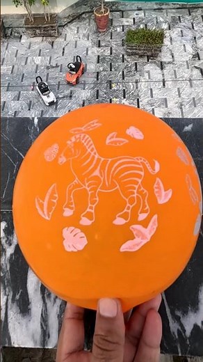 Orange Zebra Balloon POPPED Instantly – Flower Balloon Shocked Us! 😱