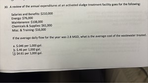 30. A review of the annual expenditures at an activated sludge ... | Filo