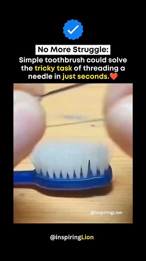 Will add a toothbrush to my grandma’s sewing kit. ❤️ Sometimes, the best solutions don’t come from expensive tools but from simple things lying around us. This sewing hack is a reminder that creativity turns everyday objects into genius ideas—with just a little curiosity. ✅ Use toothbrush bristles to thread a needle instantly. ✅ No more squinting, poking, or getting frustrated. ✅ Works like magic—fast, easy, and shockingly effective. ✅ Proof that small tools can do big things. ✅ A creative remin
