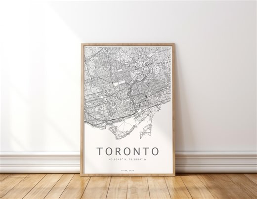 Toronto Map Art Print, Minimalist City Street Map (digital Download) - Etsy UK
