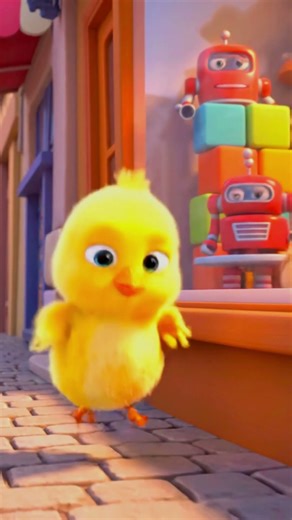Yellow Cartoon Chick Exploring the City 🐥🏙️