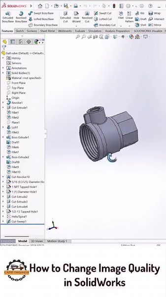 Change Image Quality or Smooth Edges in SolidWorks | Quick Fix #shorts #caddengineer