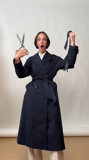 #Trench coat season is here! 🧥Discover the new ones from #Mango and do with them what you want ✂️ #MangoCommunity | Talent: Olesia Les Trench coat: 77084762 Shirt: 77020348 Trousers: 57026717 | Mango