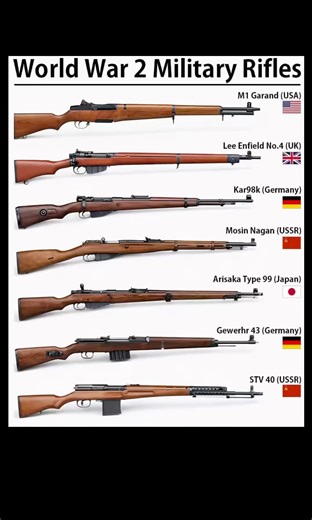 World War 2 Military Rifles 🔥 | M1 Garand, Kar98k, Mosin & More