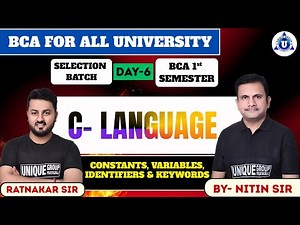 C- LANGUAGE | SELECTION BATCH | BCA ALL UNIVERSITY || DATA TYPES IN C || DAY-07