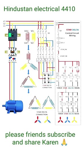 Star delta power and control circuit wiring#Three phase motor power and control wiring#shoerts#star