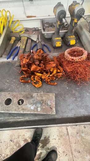 Copper extraction from electric motors. 💰 #scrap #recycling #scraplife #foryou #foryoupage #scrapyard