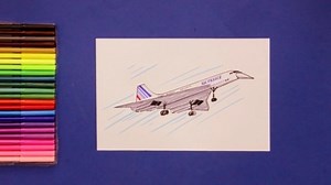 How to draw Concorde Supersonic Plane