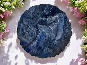 Blue Placemats – Handmade Epoxy Resin Geode Design – Dining Set of 2, 4, 6 - Etsy