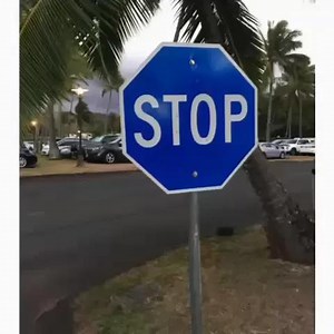 類We came across this BLUE stop sign yesterday. Our neighbor told us that, apparently, because it's blue, it means something else. What does a blue stop sign mean?⤵️ | Time World | Facebook