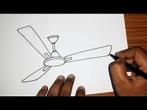 How to draw a ceiling fan step by step | Ceiling fan drawing easy |