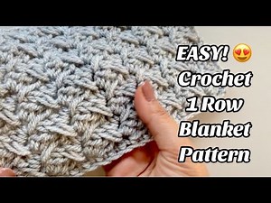 CROCHET 1 ROW REPEAT BLANKET PATTERN Easy Step by step Tutorial for Blankets & More - US TERMS