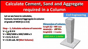 Calculate Cement, Sand and Aggregate in Column #civilconcept | Civil Concept