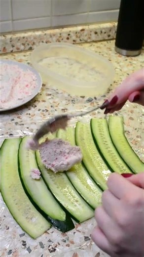 Easy Cucumber Rolls with Cream Cheese & Surimi #recipe #food