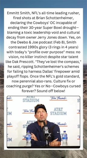 🏈 Emmitt Slams Schottenheimer: No SB for Cowboys