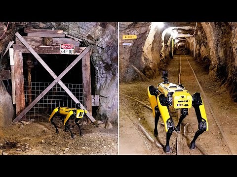 Testing a Boston Dynamics Spot robot in an old mine