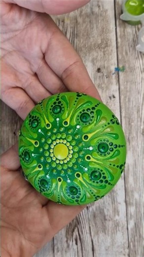 Dot art | Tutorial | Mandala stone painting | Handmade 🩷💚💛