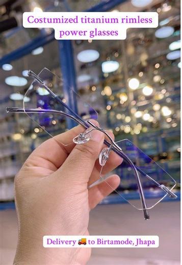 Premium Titanium Rimless Power Glasses for Driving Safety