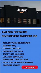 Amazon Software Development Engineer Job | Link in Description