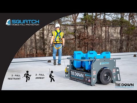 The Ultimate 4-User Non-Penetrating Mobile Fall Protection System - Tie Down Squatch Demo Video