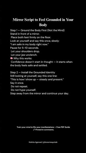 Mirror Script to Feel Grounded in Your Body (Calm Confidence Without Overthinking)