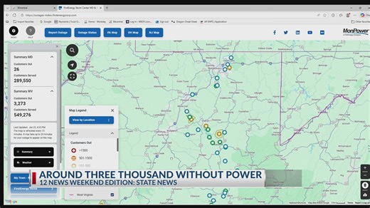 Nearly 5,000 in West Virginia without power as temperatures drop