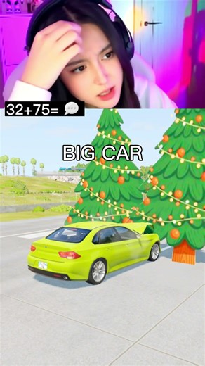 Big & Small cars vs 2 Big Christmas Trees - BeamNG.drive #shorts #beamngdrive