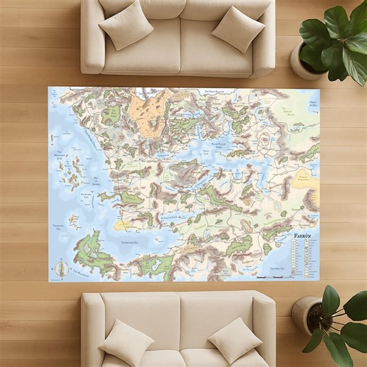 Faerûn Map Rug, Forgotten Realms, Dnd Decor