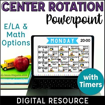 Centers Rotation Slides with Timers - Small Group Rotation Chart Reading & Math