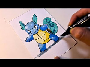 How to Draw Squirtle with Markers | Pokémon Drawing Tutorial Step by Step