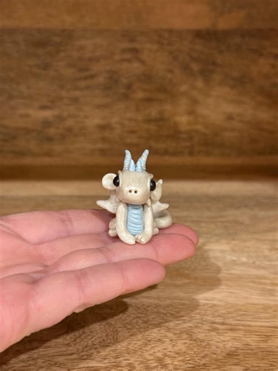 Virelune – OOAK Polymer Clay Micro Dragon Figurine, Hand-sculpted Fantasy Art in Display Case - Etsy
