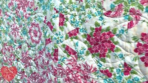 All you need is any large print that has 4 or 6 repeats, one per 60 degree triangle. I've made 3 quilts using these techniques. Four patch and hexagon blocks are similar in difficulty. Beginners may be more comfortable with four patch blocks since the only shape you'll cut is squares. Watch the full tutorial and design your own hexagon kaleidoscope quilt: http://teresadownunder.com/?p=19304 | TeresaDownUnder