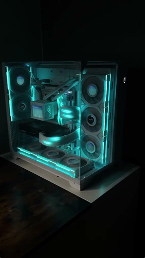 Clean setup 🩵❄️😶‍🌫️ #gaming #pcsettings #desksetup #gamingcomputer