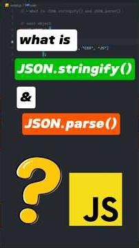What is JSON.stringify() and JSON.parse()? | JavaScript Essentials Explained Simply #json #jsonparse