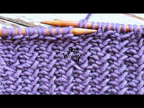 How to knit an easy one-row repeat pattern with knit stitches only (reversible) - So Woolly