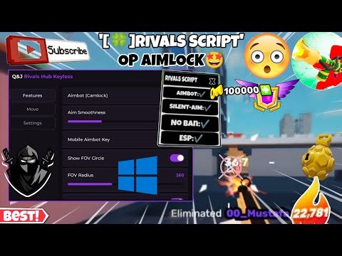 [🍀]Rivals OP SCRIPT | Aimbot🔥,Lock Crosshair to Enemy🤩,Silent-Aim,Esp,No-Ban(Use Right exe😎) & More✨