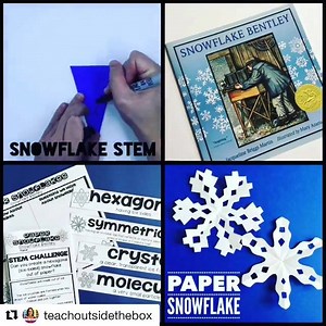 6.4K views · 79 reactions | Snowflake Bentley is one of my favorite January read alouds and Hexagonal Snowflake STEM is the perfect follow up! These lessons are available as a stand alone Storybook STEM unit and are also found in our January Storybook STEM pack. ❄️❄️❄️ | Teach Outside the Box | Facebook