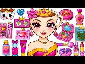 🎀Paper DIY🎀 Princess BALLERINA CAPPUCCINA 👑Skincare + Makeup + Dress Up 💄 Unboxing ASMR | Hana Paper