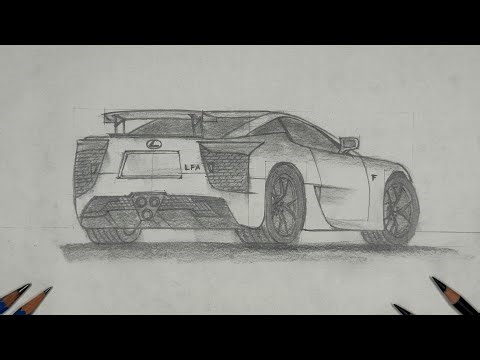 Lexus LFA Drawing Tutorial || Step by Step || How to draw cars
