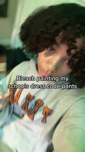 Creative Bleach Painting for School Dress Code Pants