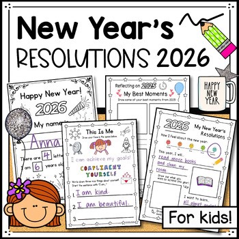 New Year's Resolutions Kids Worksheets 2026 Kindergarten First Grade Activity